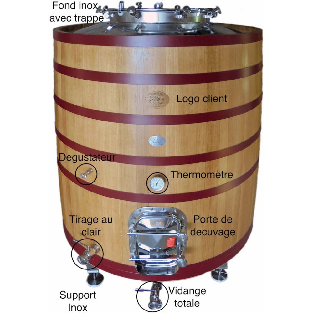 French oak fermentation and/or aging vat 10 HL - 200 HL