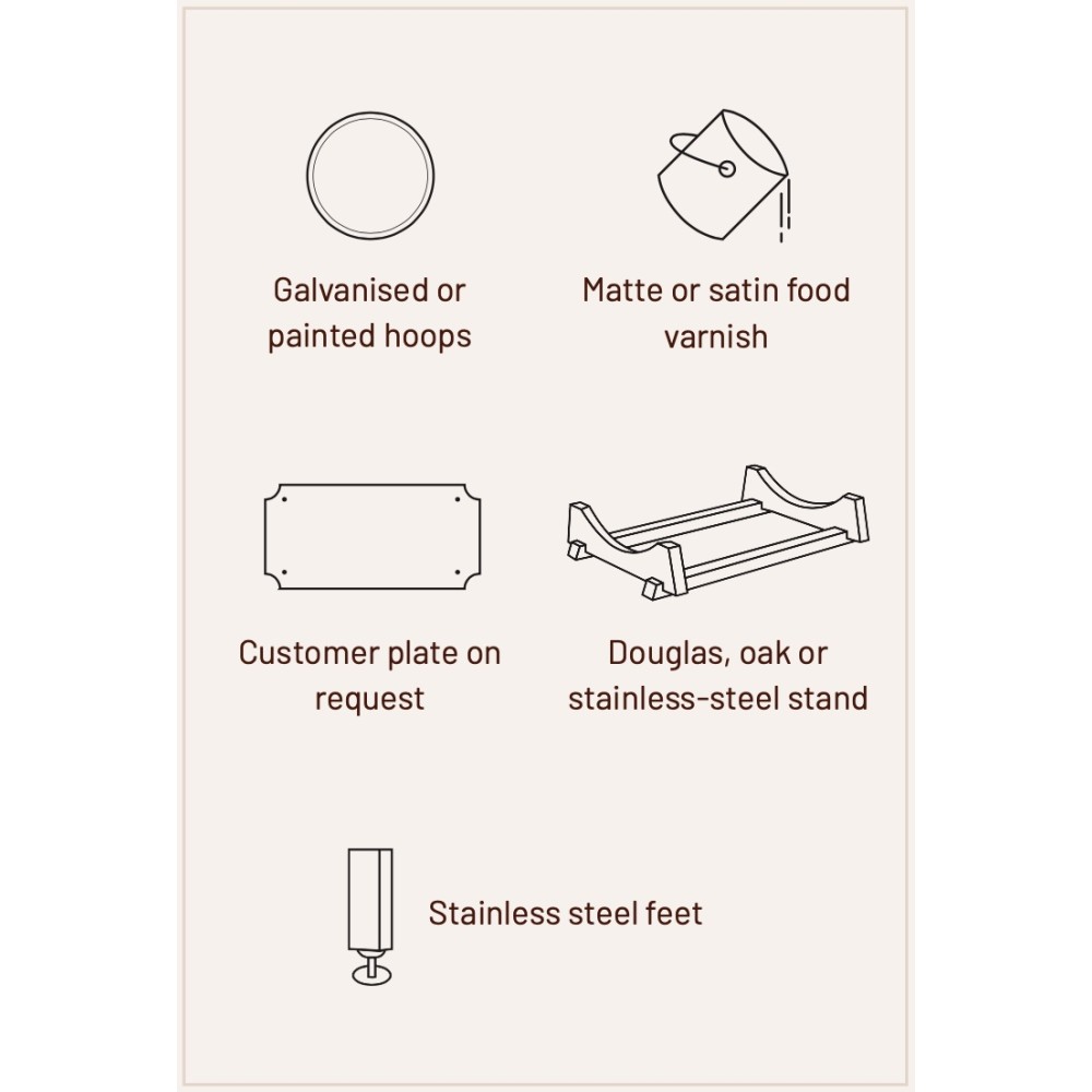 French oak oval foudre for fermentation or wine aging 10 HL – 60 HL